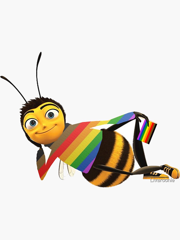 "Barry B Benson says gay rights" Sticker for Sale by Livaroonie | Redbubble