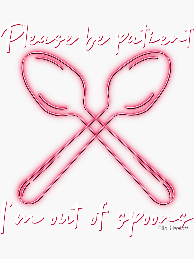 "Red Neon Out of Spoons" Sticker for Sale by ElleHazlett | Redbubble