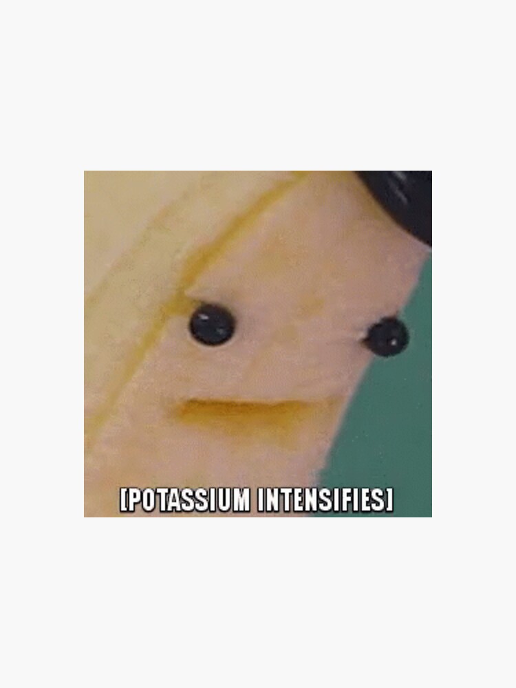 "Banana Meme Potassium Intensifies" Sticker by mholtz22 | Redbubble