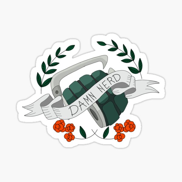 "Bakugo "Damn Nerd"" Sticker for Sale by Artsy-Aquarius | Redbubble