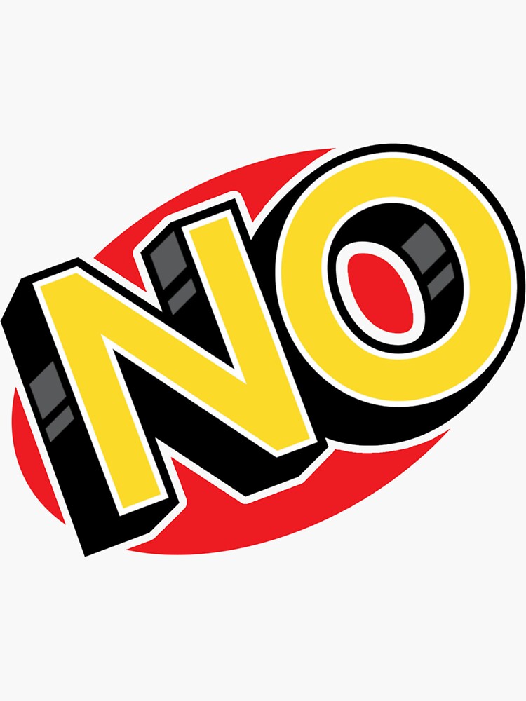 "No" Sticker for Sale by VonHafe | Redbubble