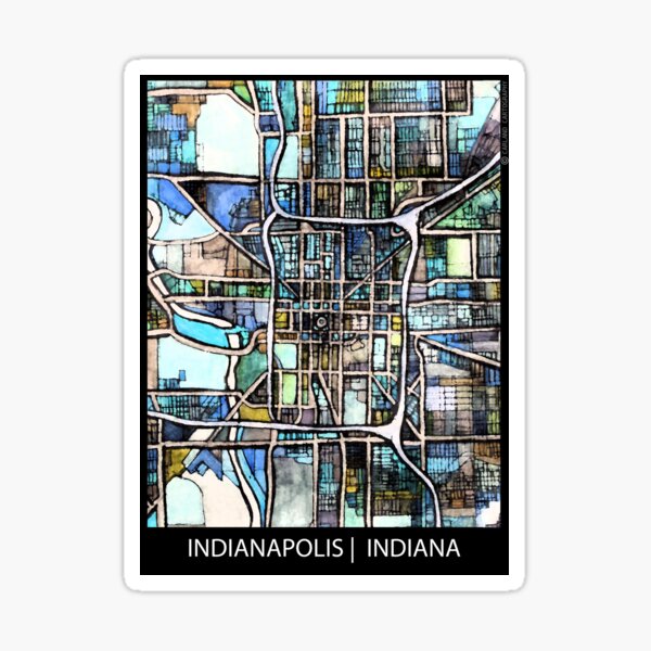 "Indianapolis, IN" Sticker for Sale by abstractmaps | Redbubble