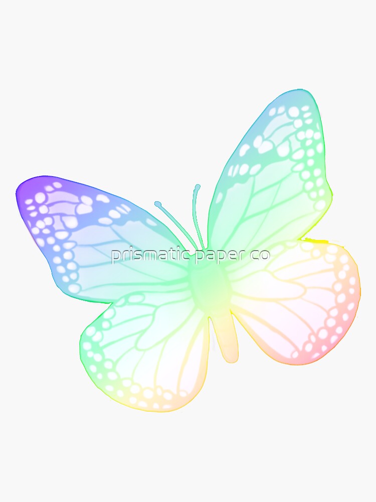"soft pastel rainbow butterfly" Sticker for Sale by brickelle | Redbubble