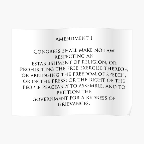 "First amendment " Poster by 3bubblez | Redbubble