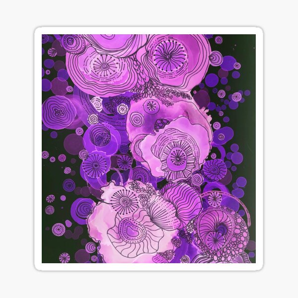 "Purple Doodle at Dusk" Sticker for Sale by lgardine1 | Redbubble