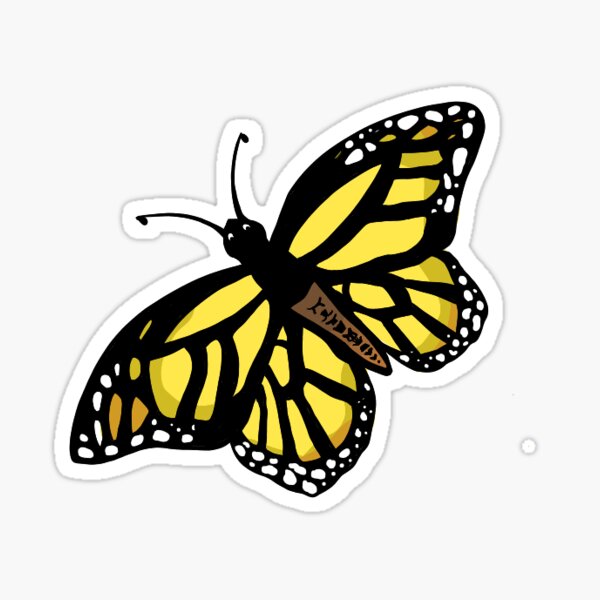 "Yellow Butterfly" Sticker by anjaliye | Redbubble