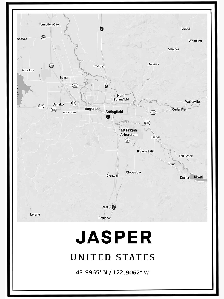 "Jasper Oregon Map and Coordinates" Sticker for Sale by Outtahere23 ...