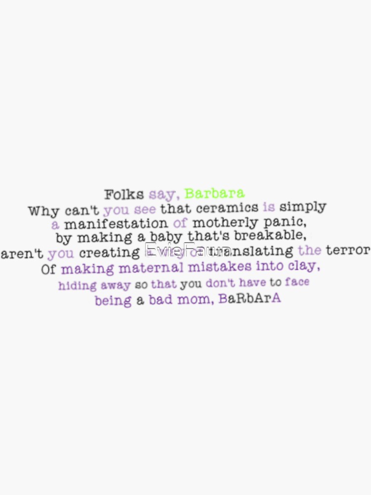 "Ready, Set, Not Yet- Barabra" Sticker for Sale by EvieFawn | Redbubble