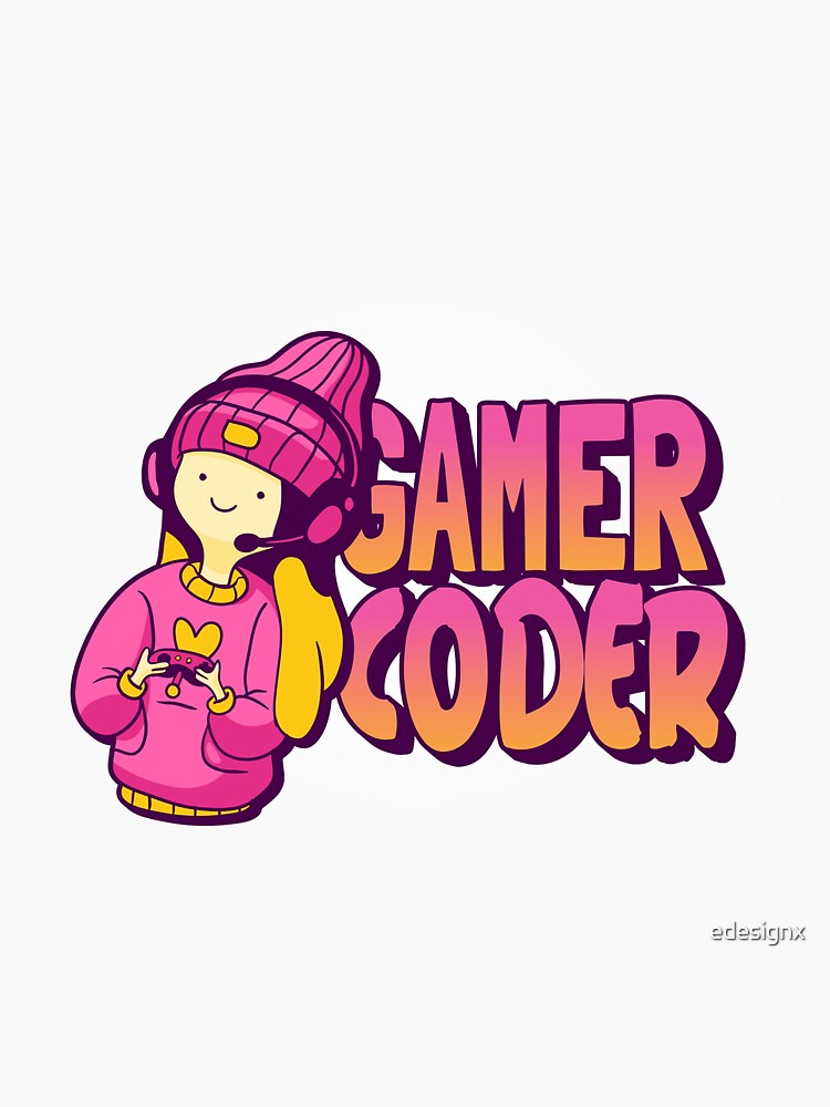 "Girl Gamer Coder" Sticker by edesignx | Redbubble