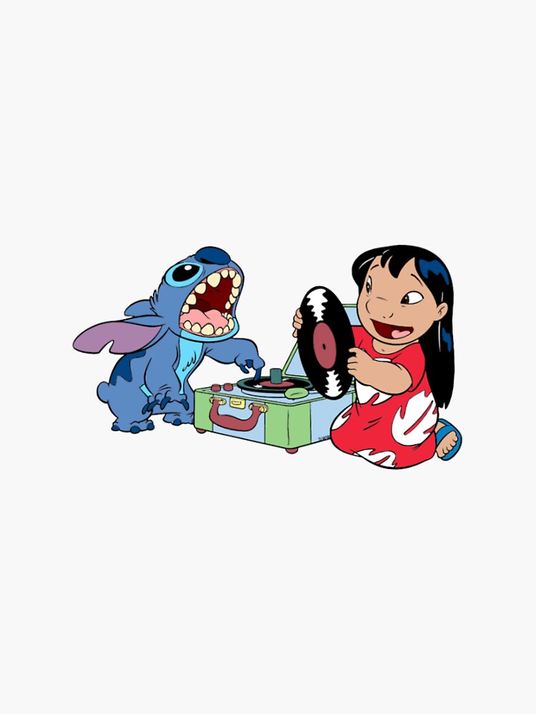"Lilo and stitch record player" Sticker for Sale by mackie8807 | Redbubble