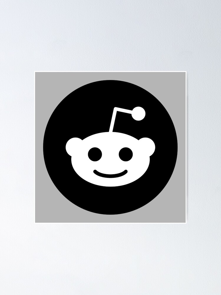 "Black Reddit Logo" Poster by parkerku | Redbubble