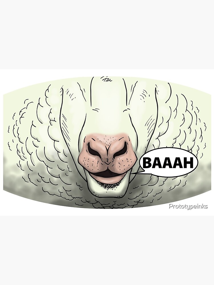 "Facemask: Baaah Sheep" Mask for Sale by Prototypeinks | Redbubble