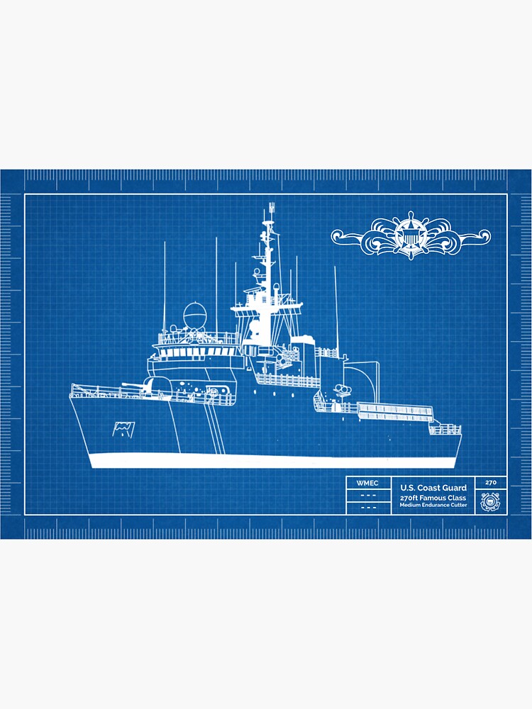 "Blueprint Series - 270 WMEC Famous Class Cutter" Sticker for Sale by ...