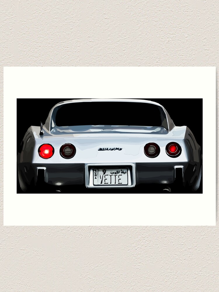 "Corvette C3 Rear Tail Lights" Art Print by FromThe8Tees | Redbubble
