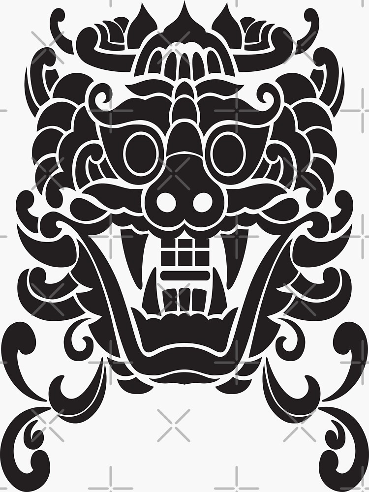 "Korean Traditional Dragon Face" Sticker by familygiftscent | Redbubble