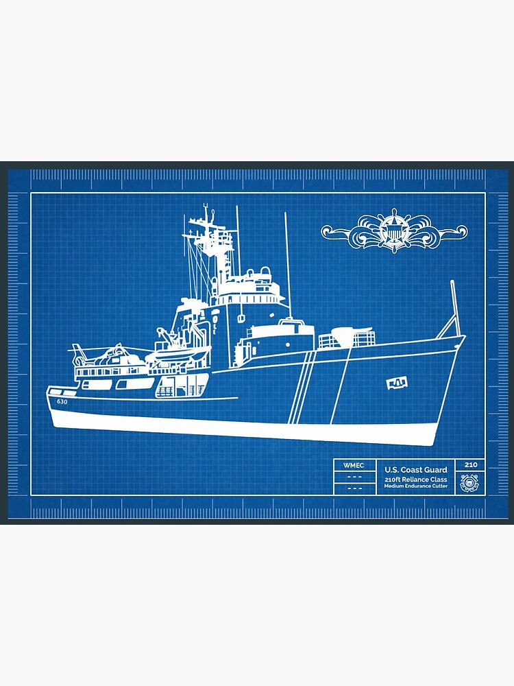 "Blueprint Series - Coast Guard 210 Reliance Class WMEC" Art Print for ...
