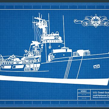 "Blueprint Series - Coast Guard 210 Reliance Class WMEC" Sticker for ...