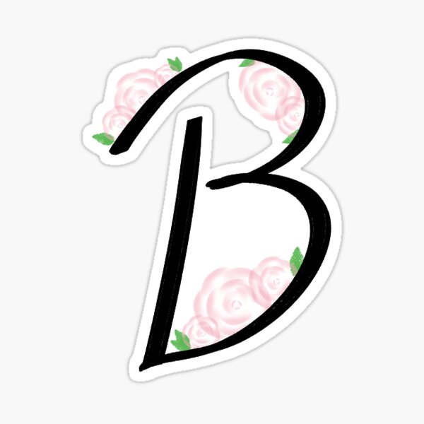 "Monogram letter B with pink roses" Sticker for Sale by pottertheotter ...