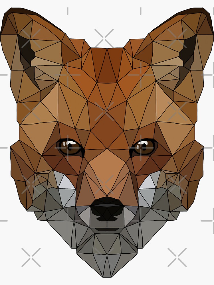 "Geometric Fox" Sticker for Sale by NemJames | Redbubble