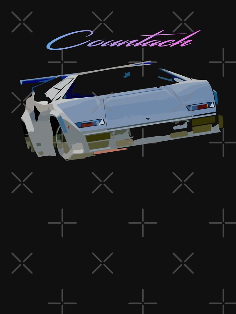 "80's White Countach" T-shirt for Sale by FromThe8Tees | Redbubble ...