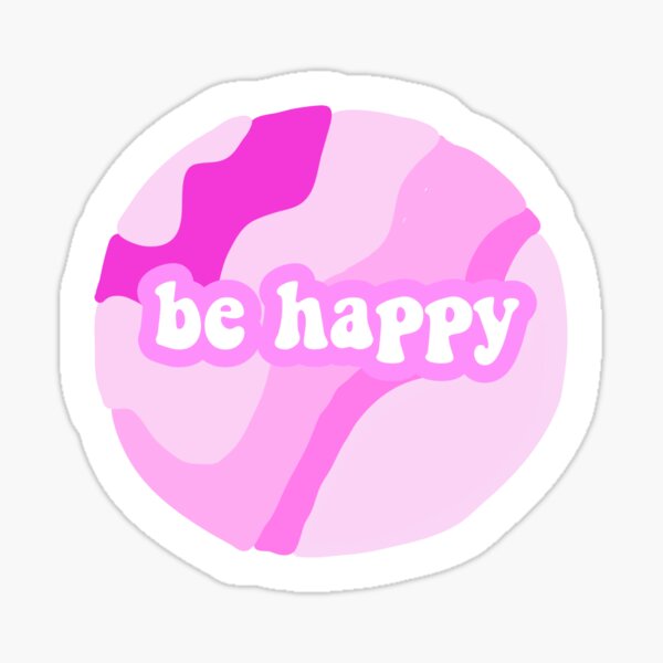 "Be Happy Pink Marble" Sticker for Sale by laurenmblad | Redbubble