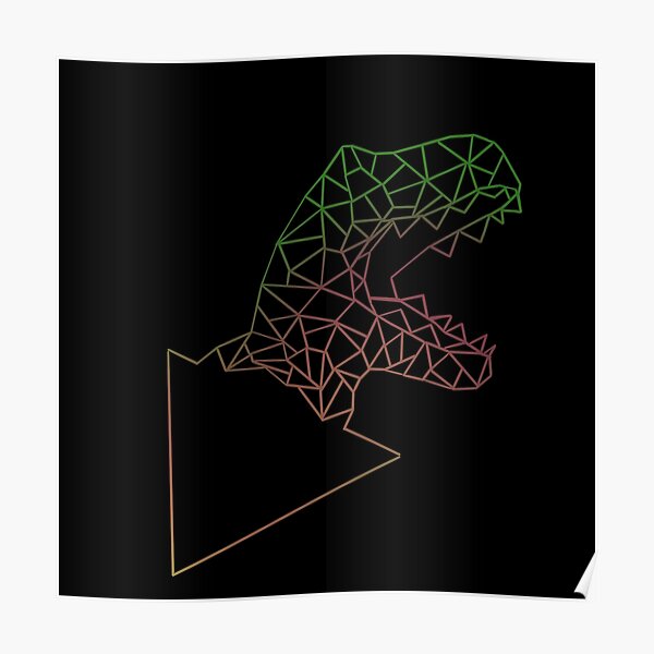 "Geometric T-rex - Lines version" Poster for Sale by EN101 | Redbubble