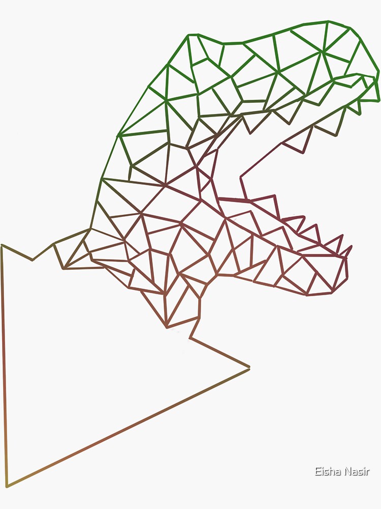 "Geometric T-rex - Lines version" Sticker for Sale by EN101 | Redbubble