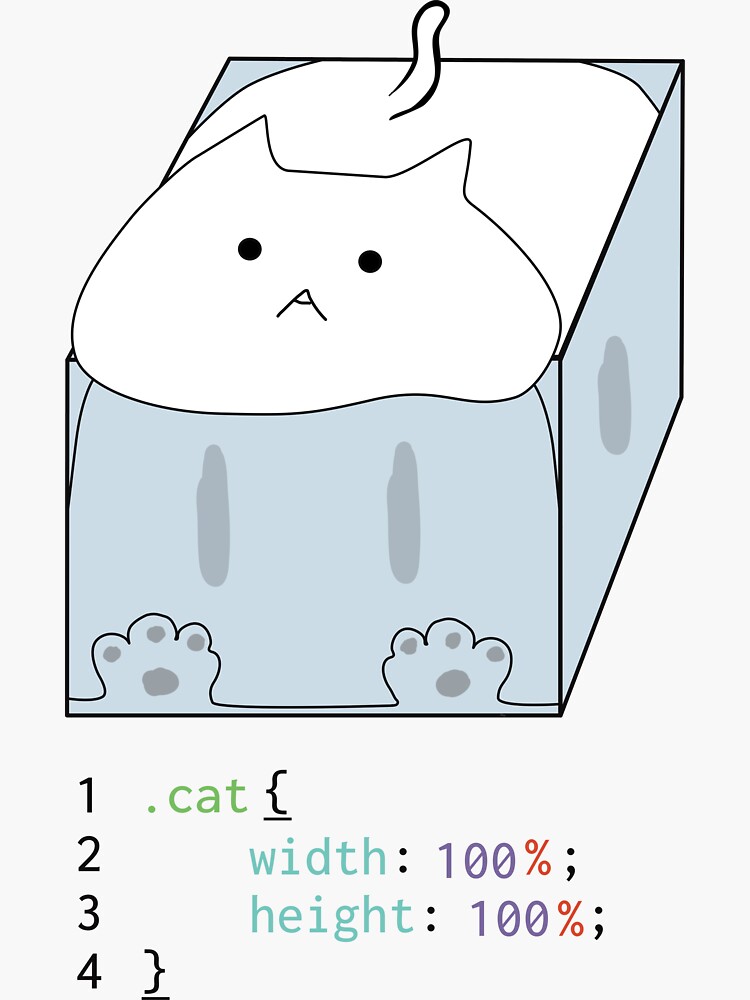 "CSS Cat in Box" Sticker by coder-kitty | Redbubble