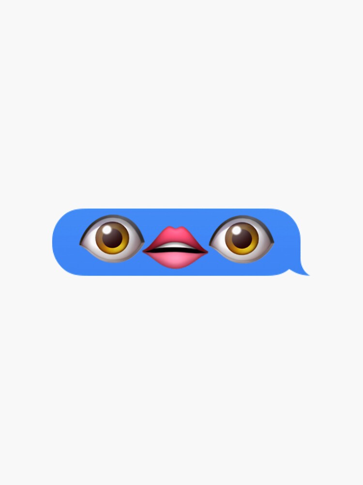 "Eye Lips Eye Emoji Text Message Bubble " Sticker for Sale by art368 ...
