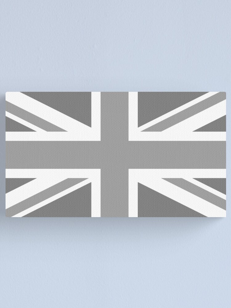 "Union Jack Flag in Grey and White" Canvas Print for Sale by CreativeBridge | Redbubble