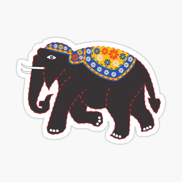 "Elephant - Rajasthani Art" Sticker for Sale by MOTIVATIC | Redbubble