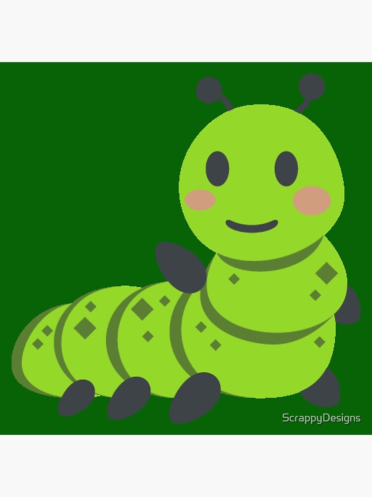 "Caterpillar/Bug Waving Emoji" Art Print by ScrappyDesigns | Redbubble