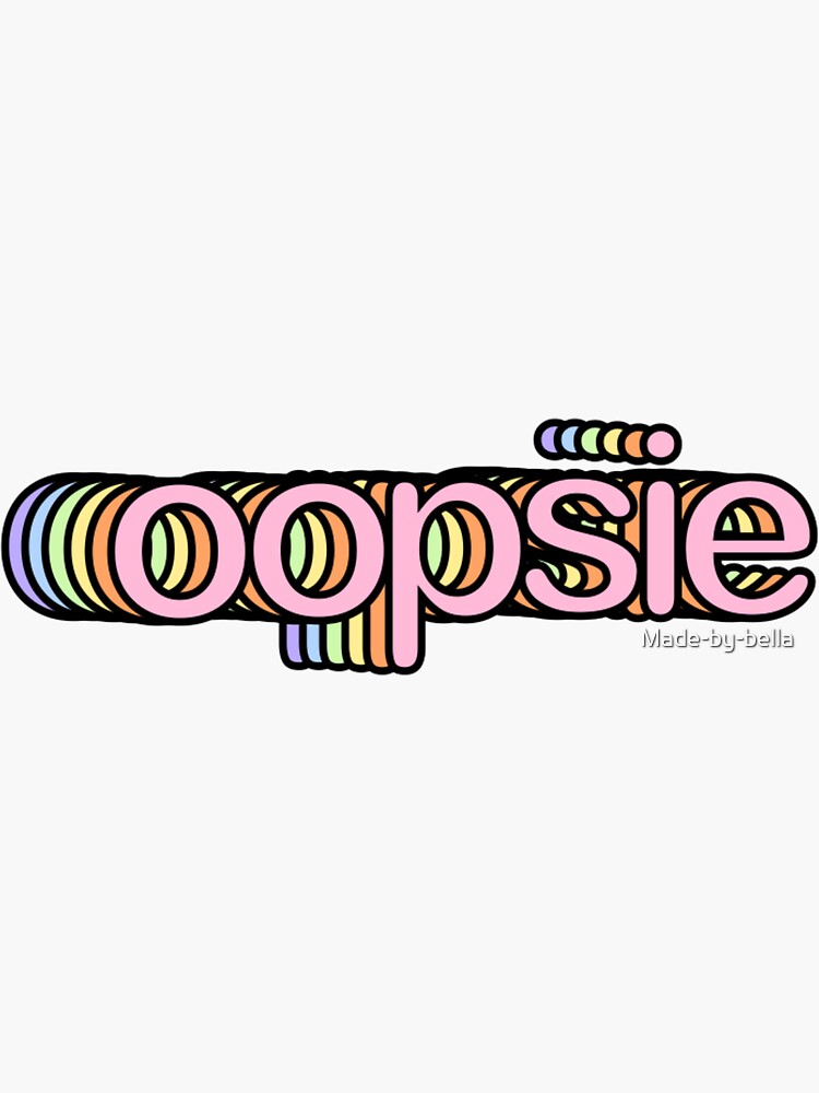 "Oopsie coloured" Sticker for Sale by Made-by-bella | Redbubble