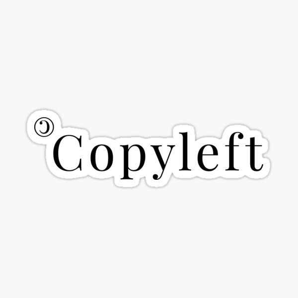 "Copyleft Black" Sticker for Sale by felixbunny | Redbubble