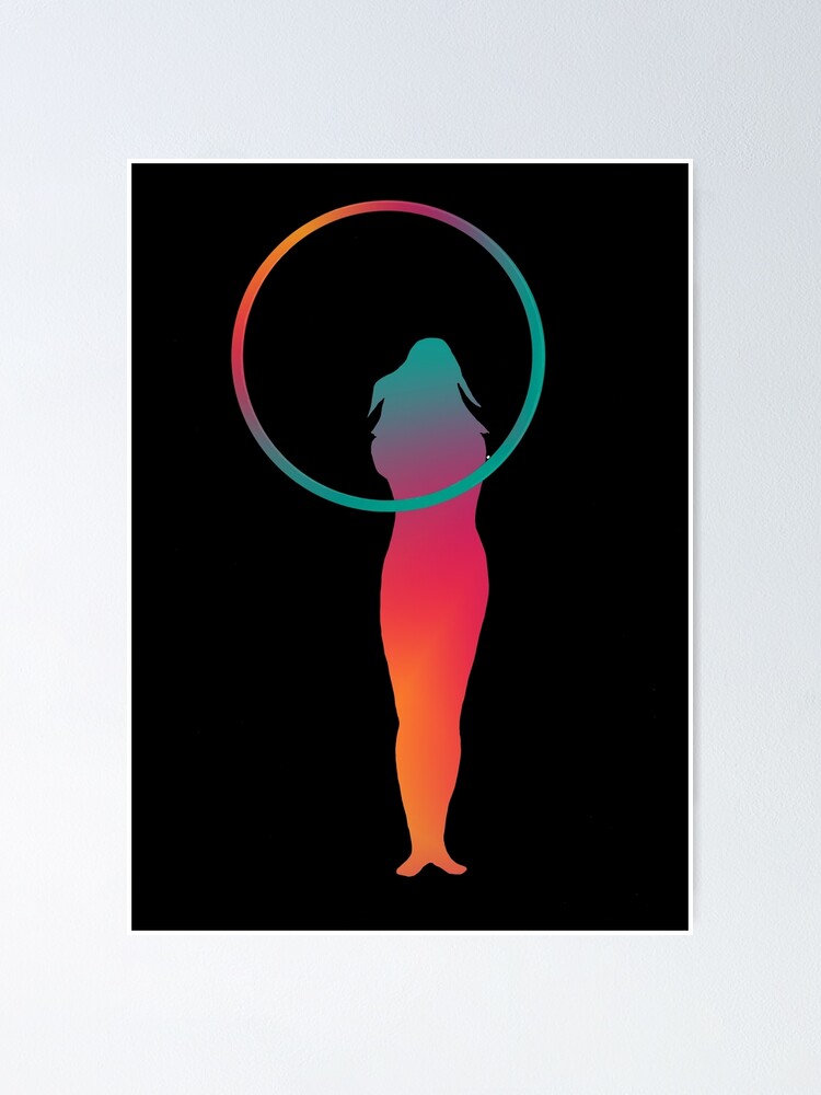 "hula hooping silhouette design " Poster for Sale by SarahLCY | Redbubble