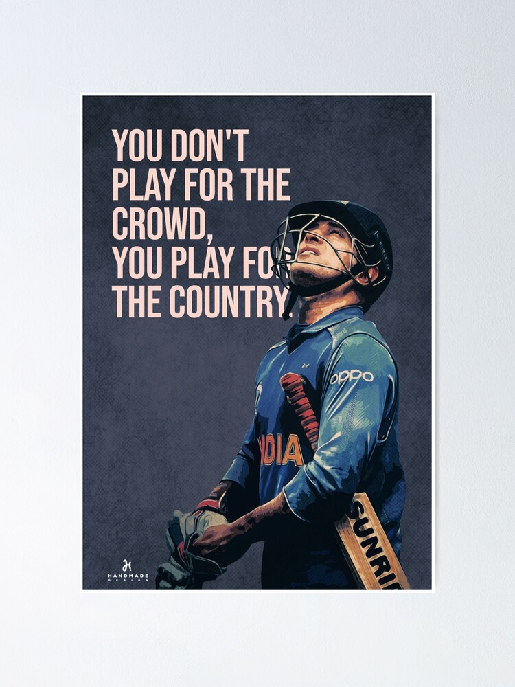 "MS Dhoni" Poster for Sale by HandMade-Design | Redbubble