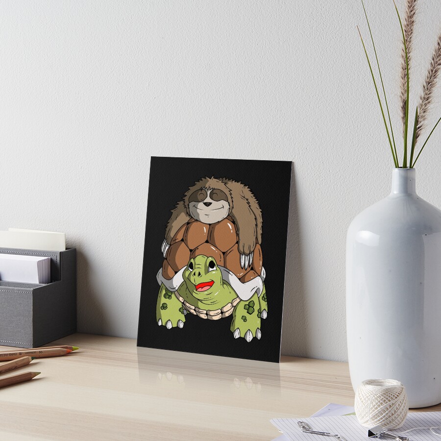"Funny Sloth Riding Turtle" Art Board Print for Sale by Anumber1 ...