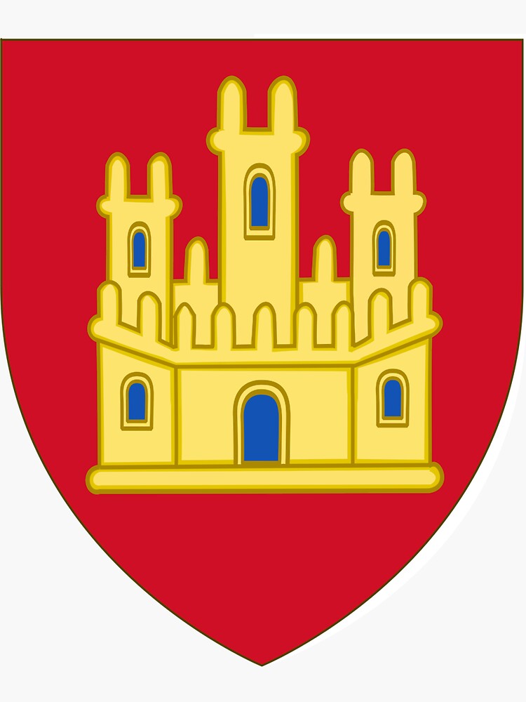 "Coat of Arms of Kingdom of Castile, 1065-1230" Sticker by abbeyz71 ...