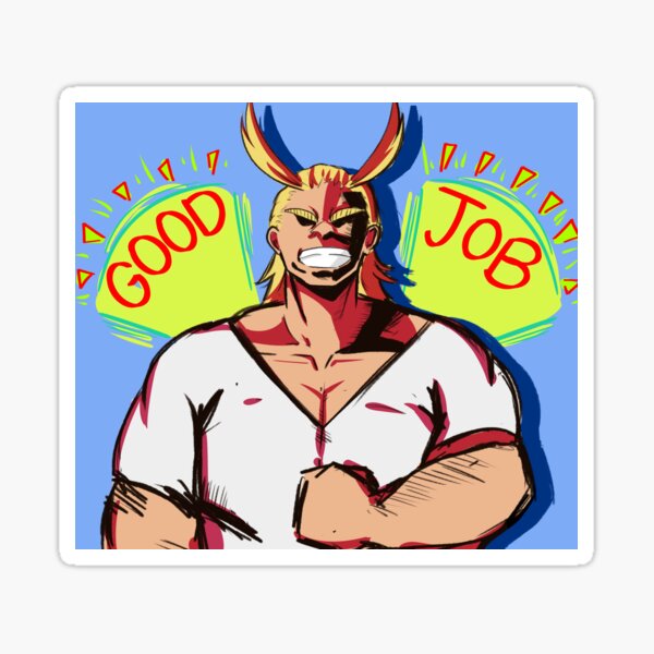 "All Might - Good JOB" Sticker for Sale by Merri-stem | Redbubble