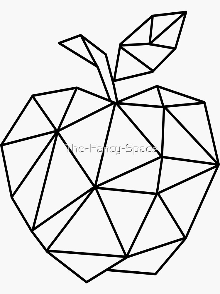 "Geometric apple" Sticker for Sale by The-Fancy-Space | Redbubble