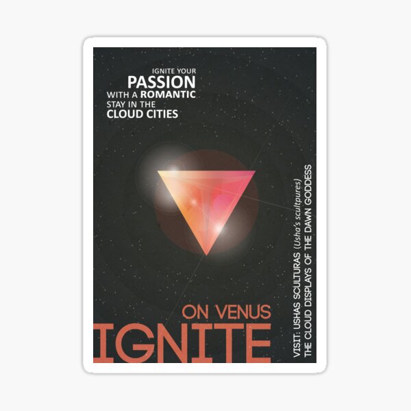 "Ignite | Venus Travel Poster" Sticker for Sale by TKStasiuk | Redbubble