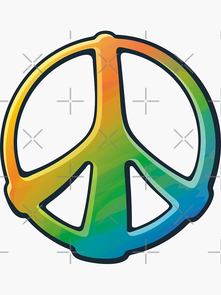 "Rainbow peace sign" Sticker by Pisarovsky | Redbubble