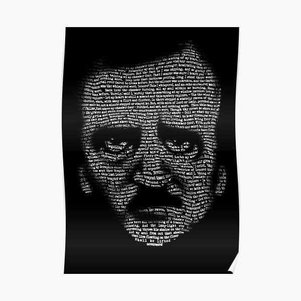 "Edgar Allan Poe Nevermore Text Portrait" Poster for Sale by 6amCrisis ...