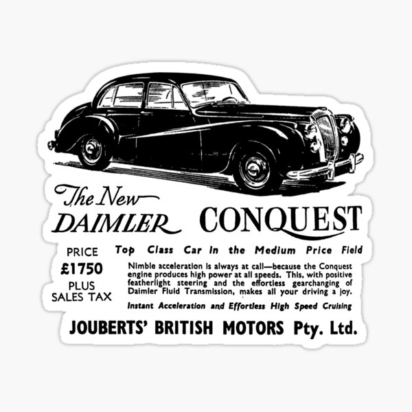 "DAIMLER CONQUEST" Sticker for Sale by ThrowbackM2 | Redbubble