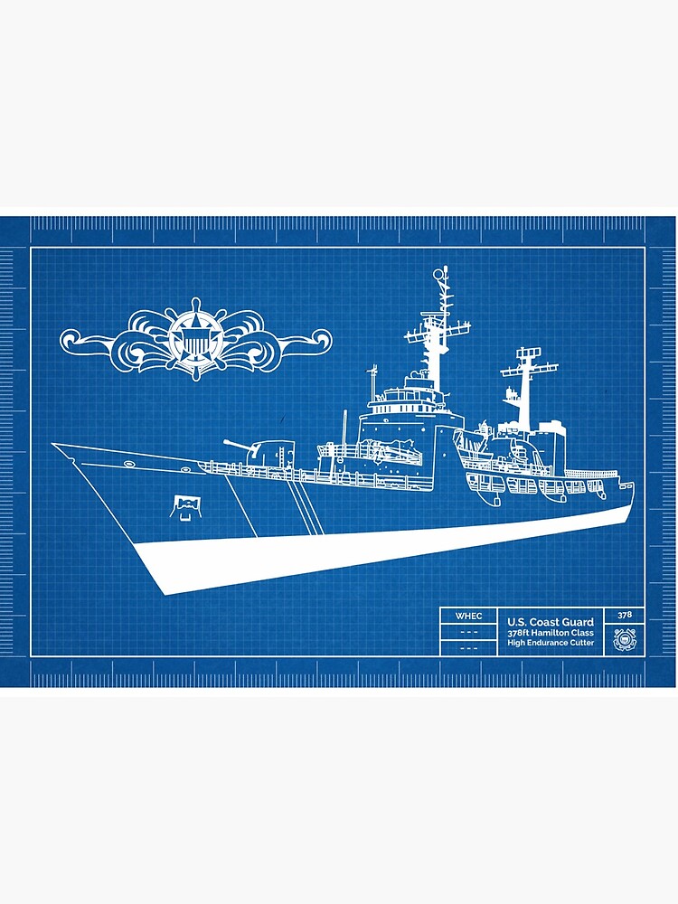 "Blueprint Series - 378 WHEC High Endurance Cutter" Art Board Print for ...