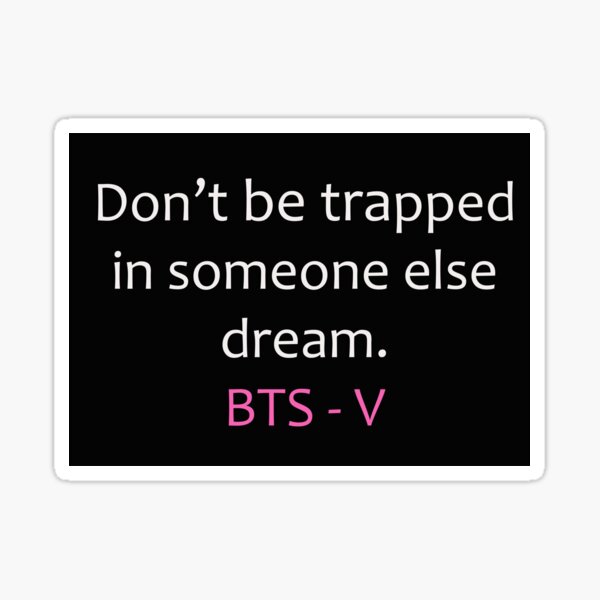 "BTS V-QUOTES" Sticker for Sale by natryder168 | Redbubble