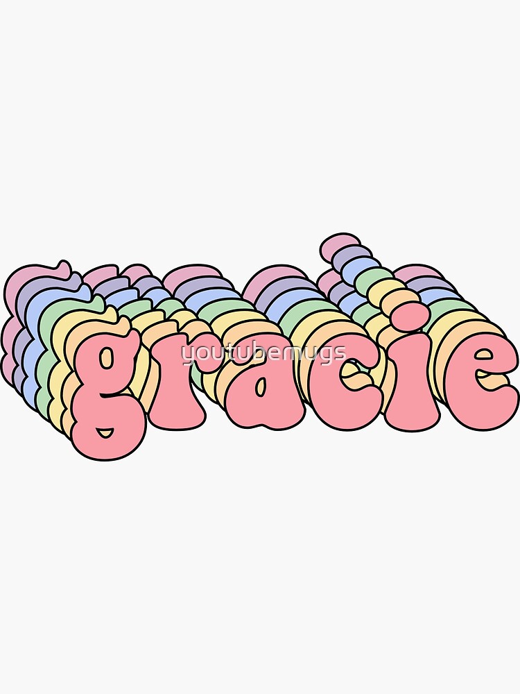 "gracie name sticker" Sticker for Sale by youtubemugs | Redbubble