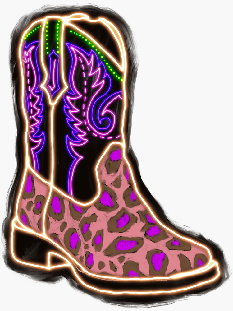 "Neon Cowboy boots 3" Sticker by mrahgazi | Redbubble