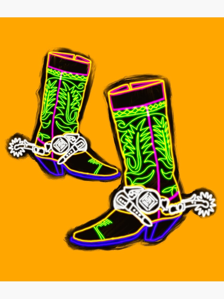 "Neon Cowboy boots 6" Poster by mrahgazi | Redbubble
