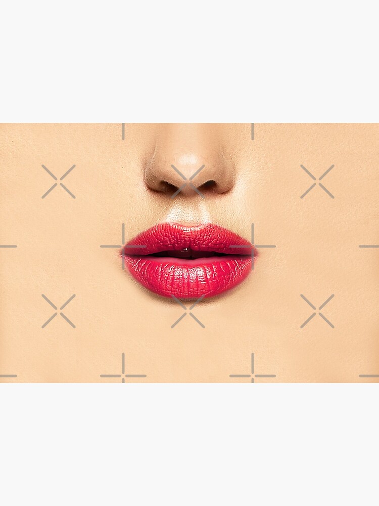 "Funny red lips woman realistic face mask" Mask by munizz | Redbubble